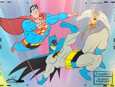 SEAN Cheeks GALLOWAY rare SUPER FRIENDS 2 mini art print 10x7.75 SIGNED ...