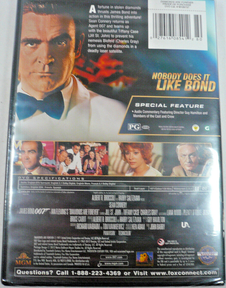 Diamonds Are Forever DVD 007 Sean Connery New Sealed Free Shipping | eBay