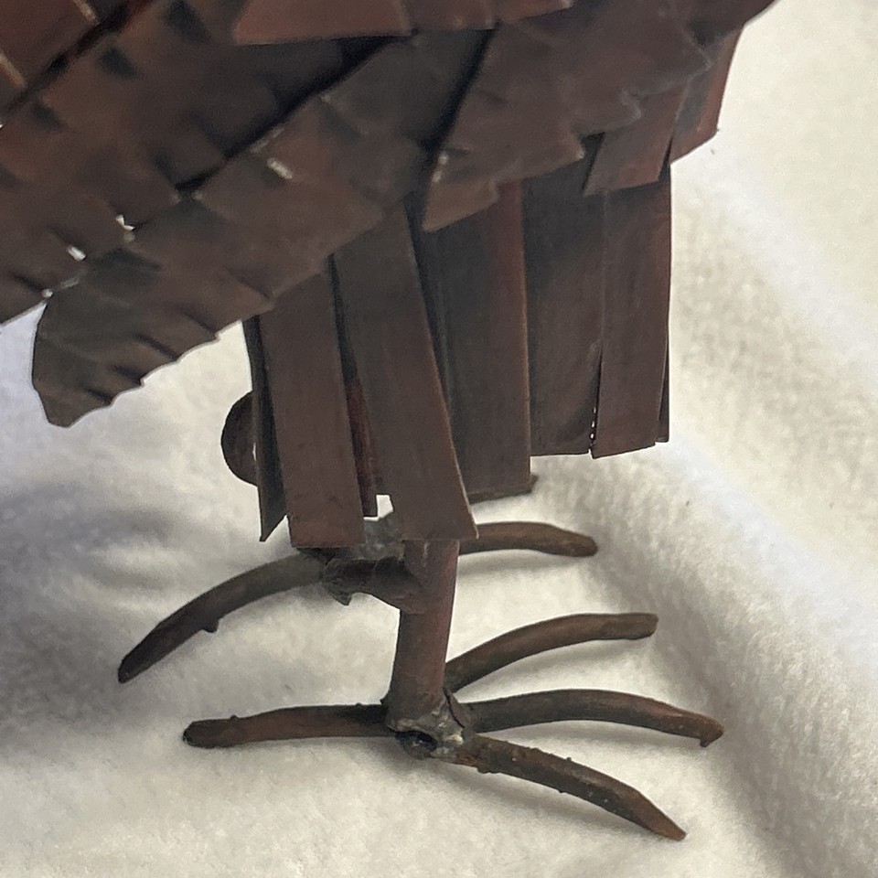 Vtg Handcrafted metal Rooster statue sculpture figurine decor VERY ...