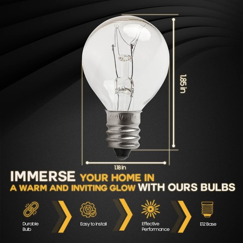 Seentech 8 Pack 120V 20W G30 Globe E12 Incandescent Candelabra As ...