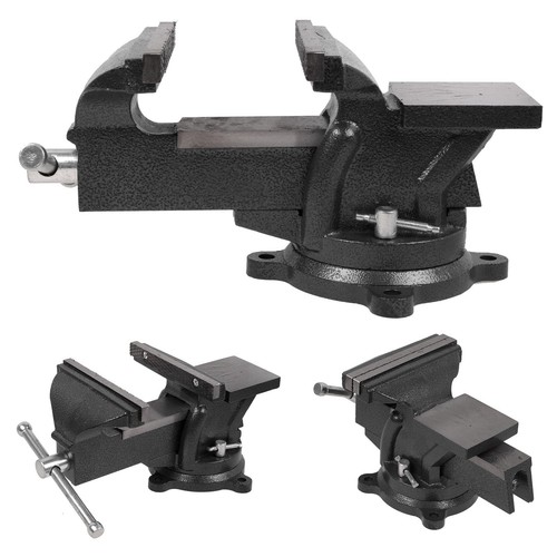 6" Heavy Duty Bench Vise, Pipe Vise Bench Vices with Anvil Swivel Table ...
