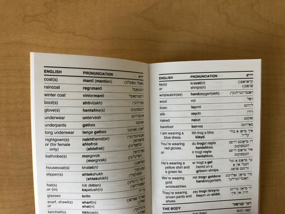 Yiddish Phrase Book / Dictionary - Pocket Size - by Language/30 | eBay