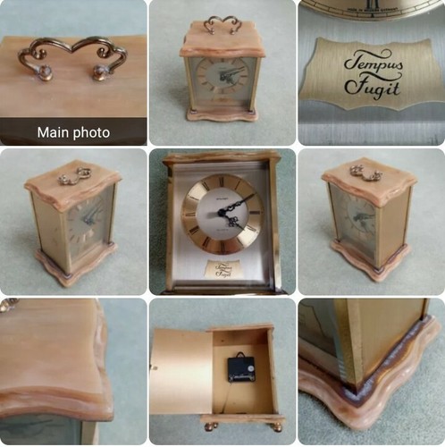 *Spares~Repairs~Parts* Decorative Carriage Clock " TEMPUS FUGIT ...