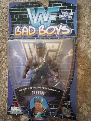 Vintage WWF WWE Bad Boys Faarooq Action Figure Jakks Pacific 1997 Ron ...