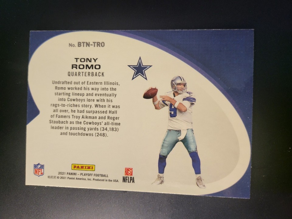 2021 Playoff Tony Romo BEHIND THE NUMBER card BTN-tro | eBay
