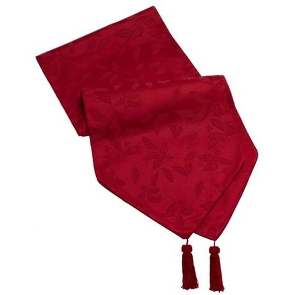 Lenox 14" x 70" Holly Damask Red Table Runner ~~ Holiday Must-Have | eBay