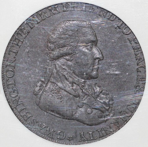 1795 1/2p Washington-Grate Large Buttons Reeded Edge Half Penny NGC AU ...