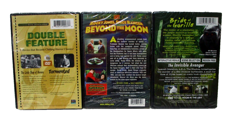 Lot of 13 sealed vintage horror movies on DVD monsters, aliens, dracula ...