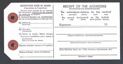 Ca 1950 U S Post Office Customs Declaration Tag Form #2972 W/Afixing ...