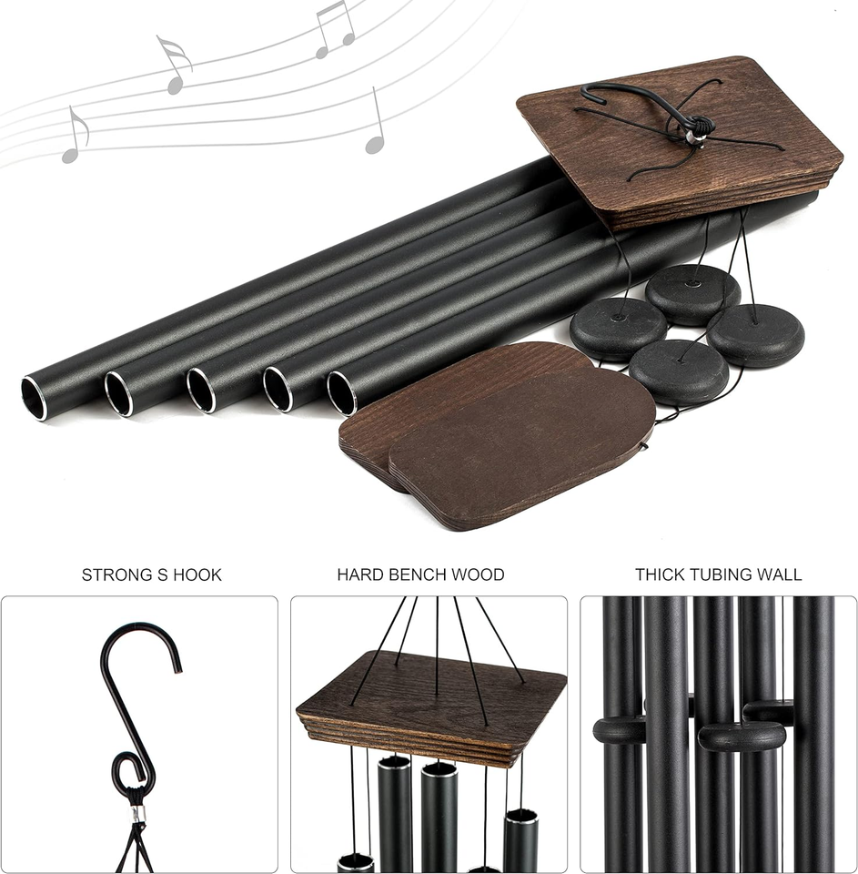 LARGE Metal Tube Windchimes Deep Tone Resonant Bass Sound CHURCH Bell ...