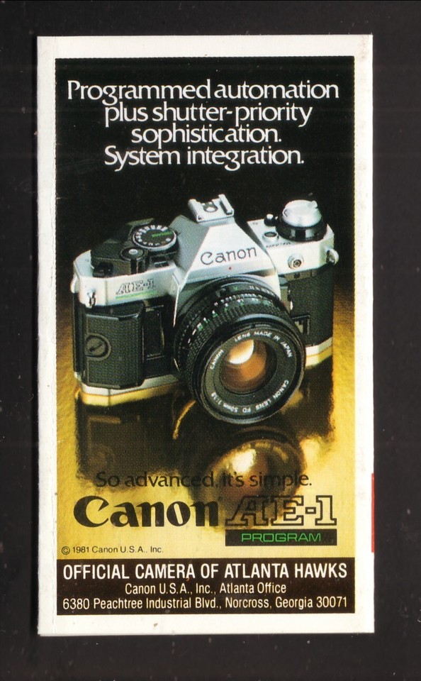 Atlanta Hawks--1982-83 Pocket Schedule--Canon | eBay