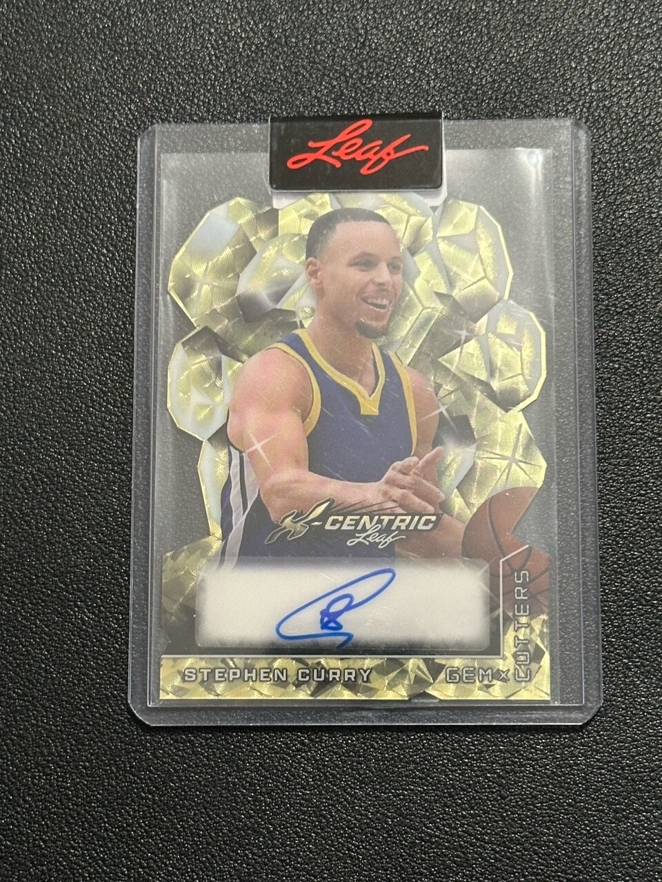 STEPHEN CURRY 2024 LEAF X-CENTRIC DIE-CUT GEM CUTTERS AUTO YELLOW ...
