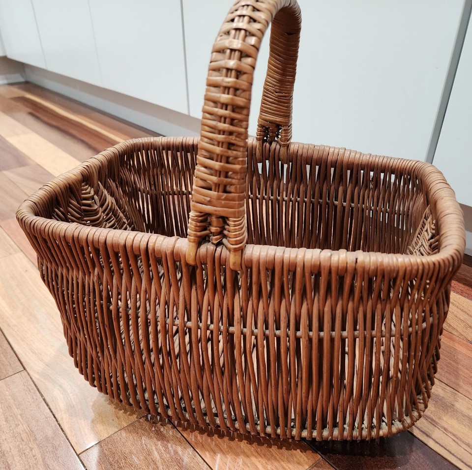 Vintage Wicker Garden Trug Basket - Hand Woven | eBay