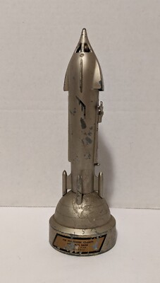 VINTAGE SATELLITE COIN BANK ROCKET SHIP MECHANICAL ACTION SPACE SHIP ...