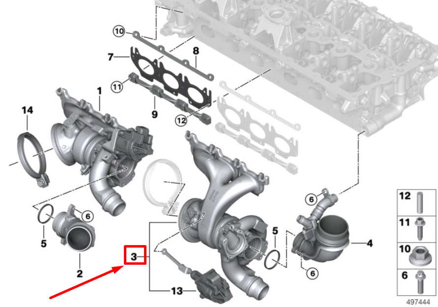 BMW X3 F97 Turbolader Adapter 11658091579 8091579 NEU ORIGINAL | eBay.de