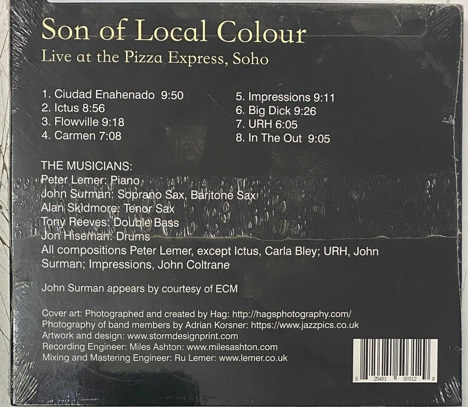 Peter Lemer - Son of Local Colour:Live at the Pizza Express, Soho(CD ...