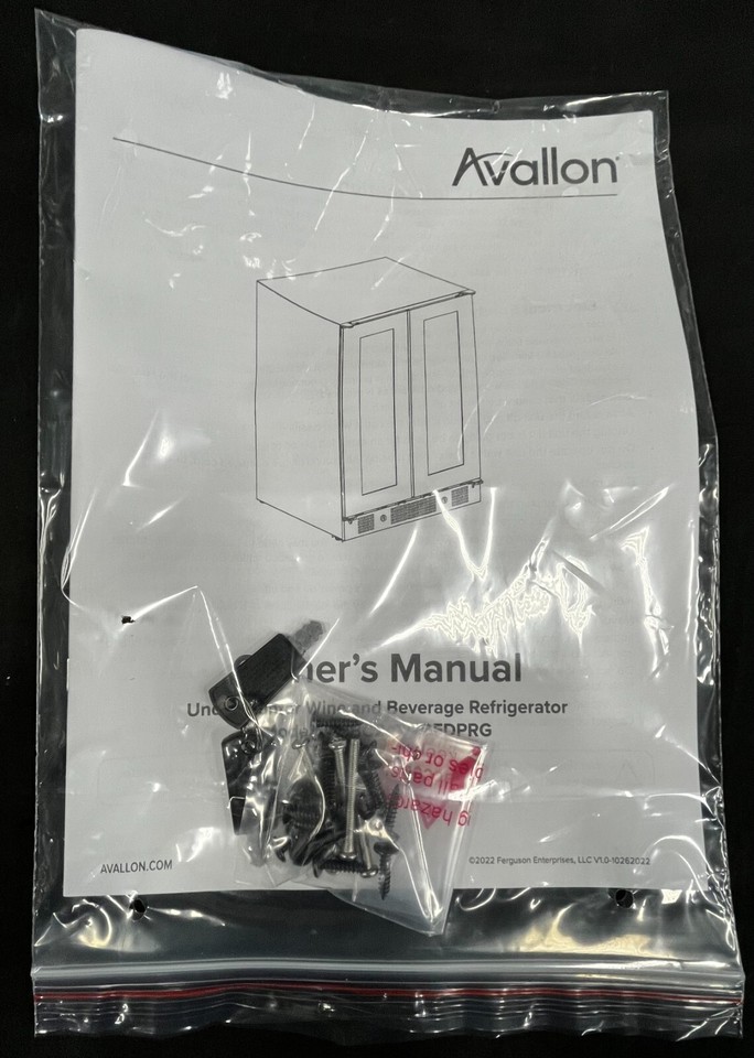 Avallon AWBC242GGFDPR 21 Bottle Built-In French Door Dual Zone Wine and ...