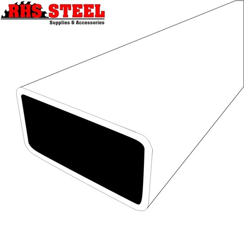 100 x 50 x 2 x 6.5 Metres White Powder Coated RHS Rectangular Aluminium ...