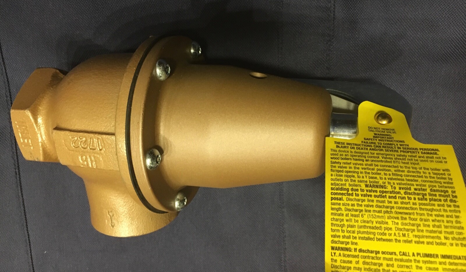 Watts 740-075 3/4" X 1" Water Boiler Pressure Relief Valve 75 PSI ...