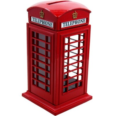 London Telephone Booth Souvenir - Money Boxes Die Cast, 4.5"H souvenir ...