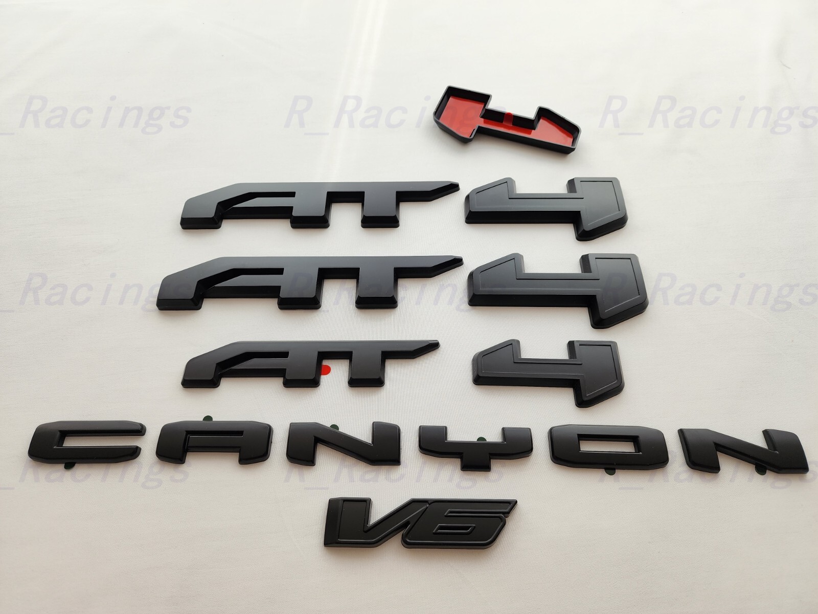 5PCS Matte Black Door Rear AT4 Canyon V6 OVERLAY Emblems 2021-2022 ...