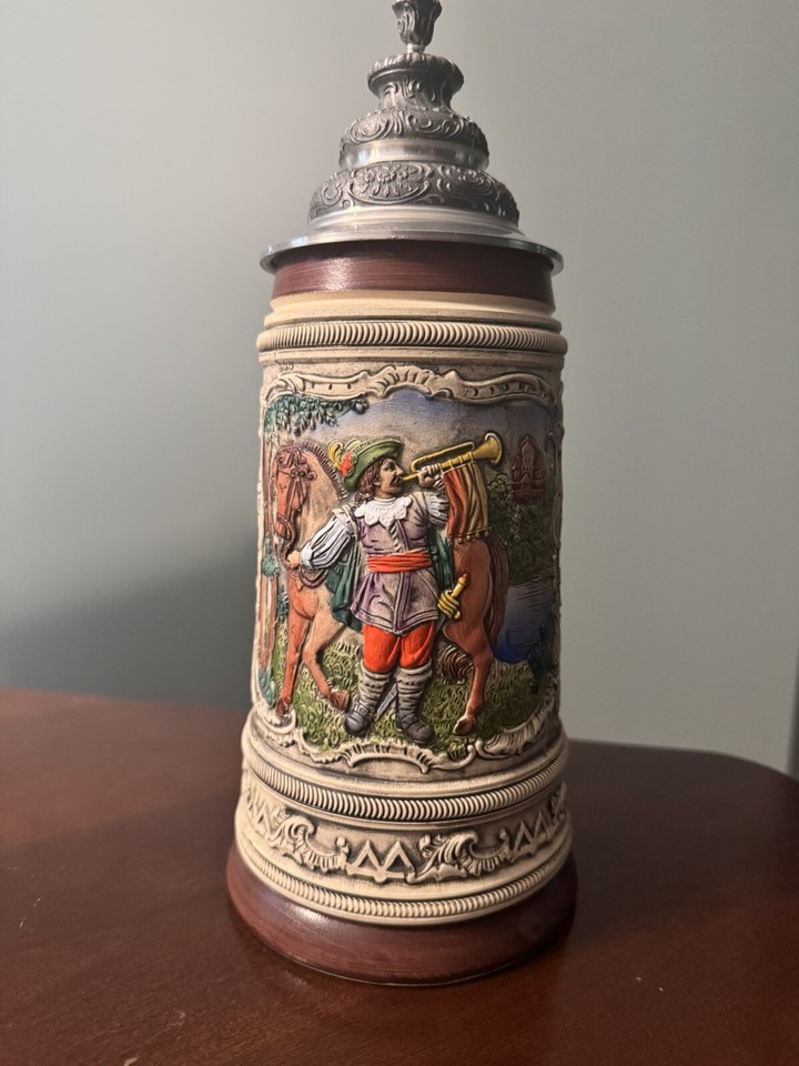 RARE Original Thewalt German Pewter Lidded Beer Stein ~ 1894 Mold | eBay