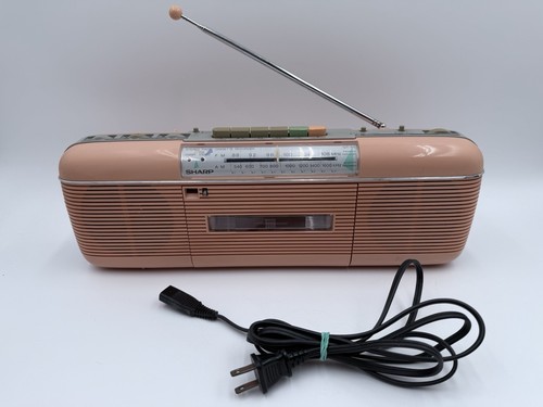 Vintage Sharp QT-50 P Pink/Peach Radio Cassette Recorder Tested Works ...