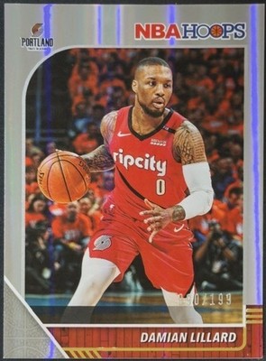 Damian Lillard 2019-20 Panini NBA Hoops Premium - Silver Prizm #157 / ...