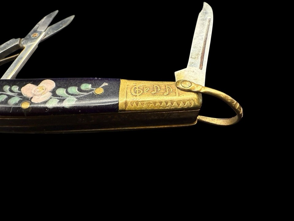 🔥 Vintage Miniature Pocket Knife- Floral and Music Notes Design Resin ...