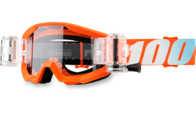 New Youth 100% Orange Goggles Strata SVS Clear Lens W/Mud System | eBay