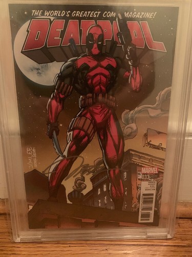 DEADPOOL #33 VARIANT JIM LEE COVER ART NM (2017) Jim Lee Signature CBCS ...