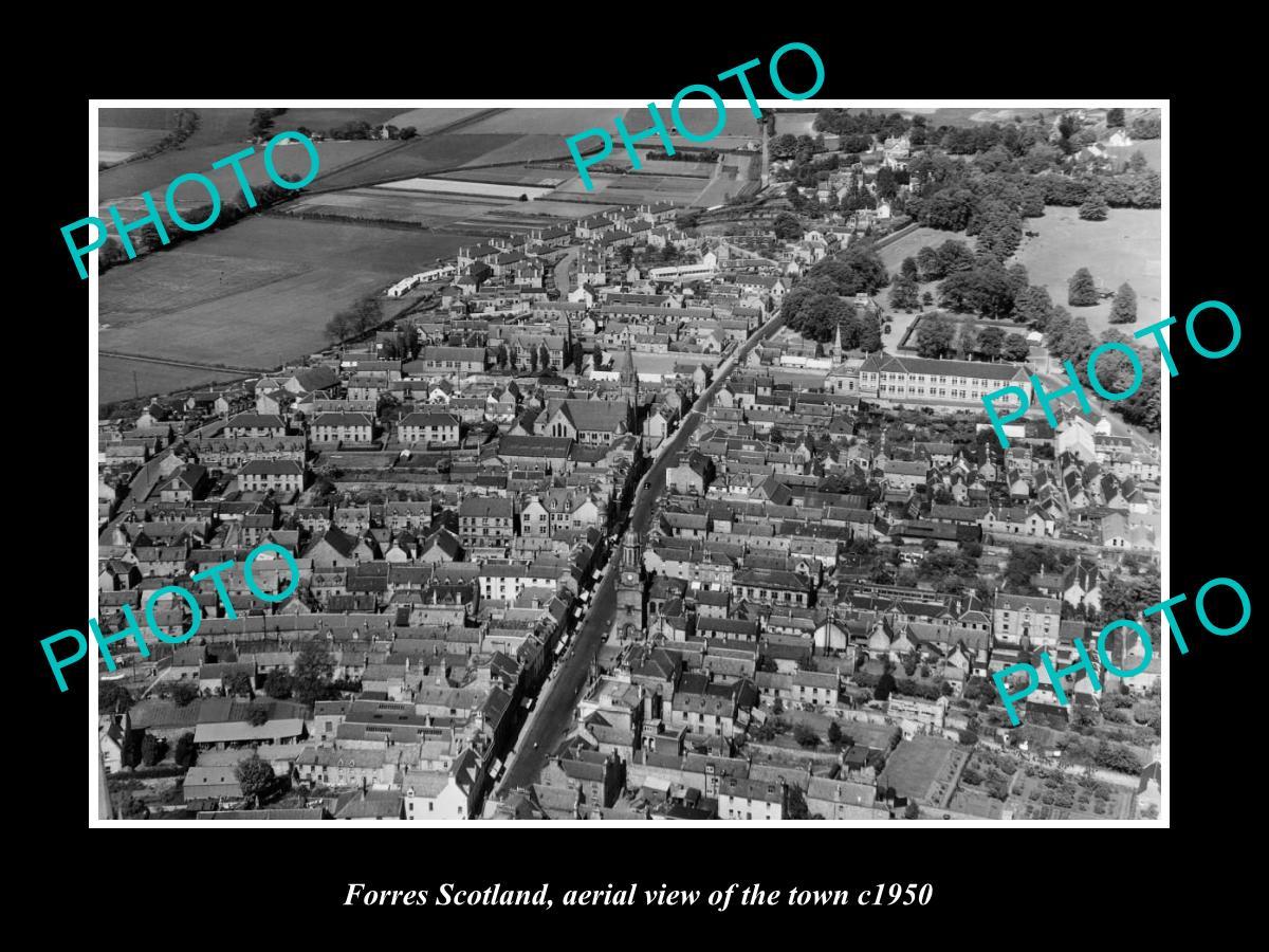 OLD LARGE HISTORIC PHOTO OF FORRES SCOTLAND AERIAL VIEW OF THE TOWN ...