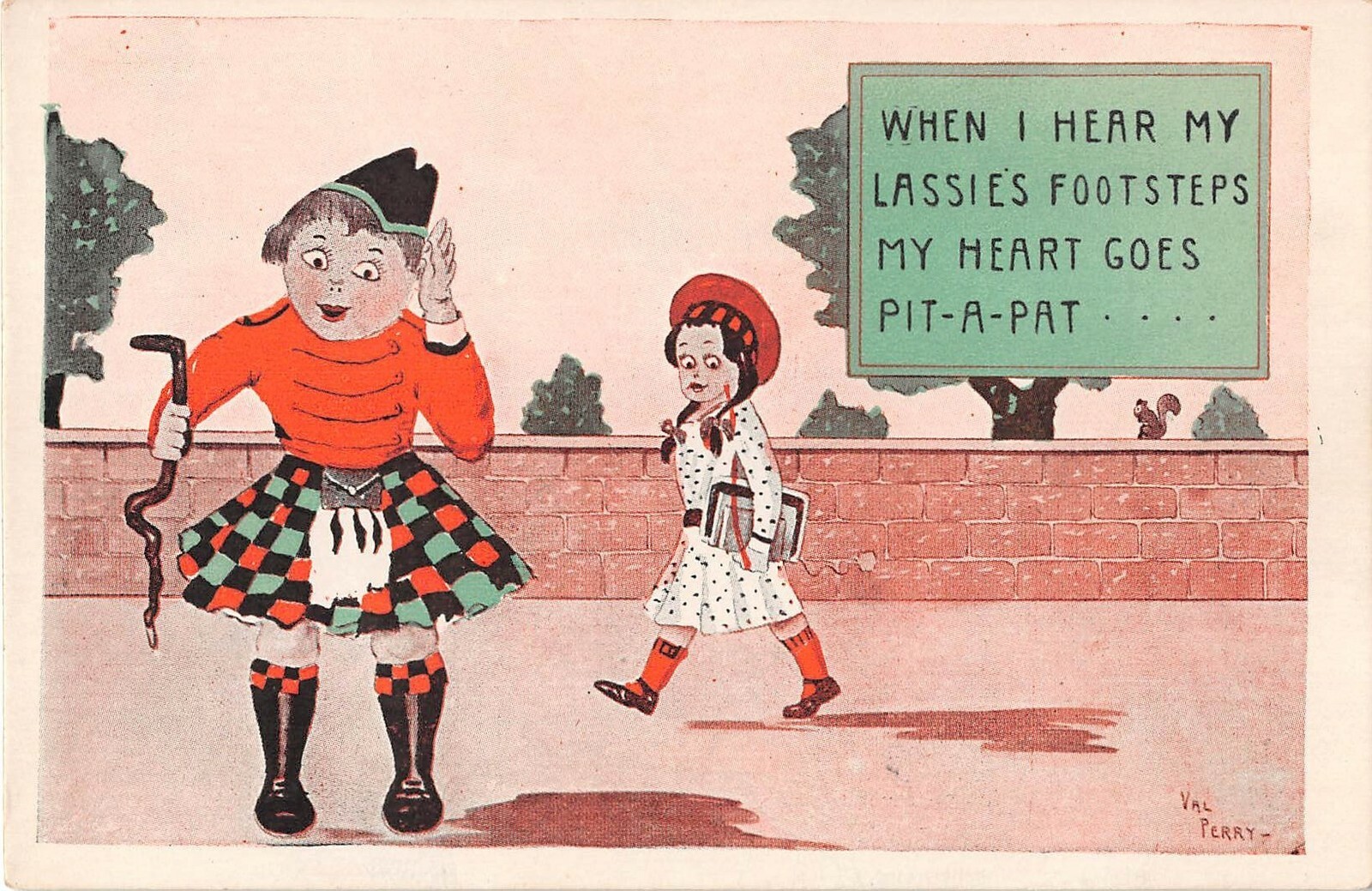 Comic Old PC- Scottish Boy In Kilt Saying - When I Hear My Lassie's ...