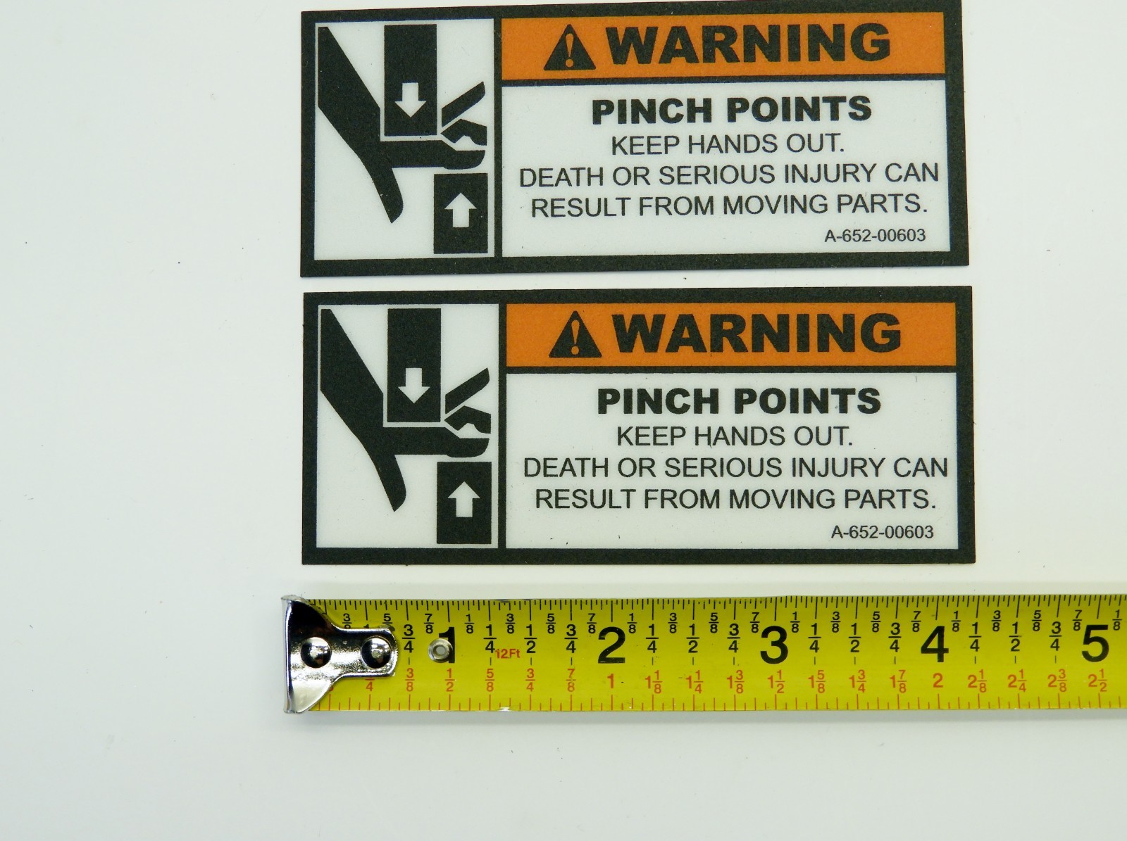 (Lot of 5) Warning Pinch Points Label Safety Decal Keep Hands Out 4.25 ...