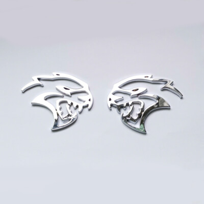 2pc Hollow Hellcat SRT Emblem Left Right Badge made for Hellcat Chrome ...