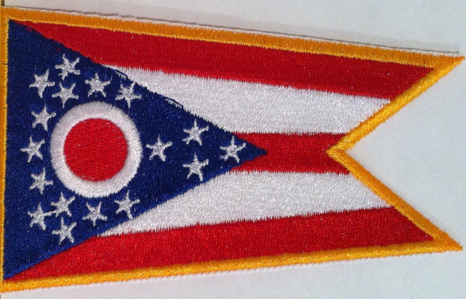 OHIO Flag Patch W/ Hook Adhesive Fastener Military Tactical Emblem Gold ...