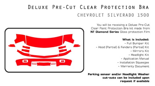Chevrolet Silverado 1500 2014-2015 PreCut Paint Protection Film PPF Kit ...