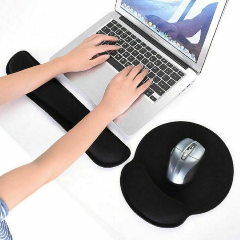 Black PC Laptop 2-in-1 Memory Foam Wrist Rest Pad Keyboard Mouse ...