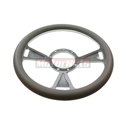 Gray Tri GM Chevy Nova Hot Rat Rod Steering Wheel 9 bolt Hole Chrome ...