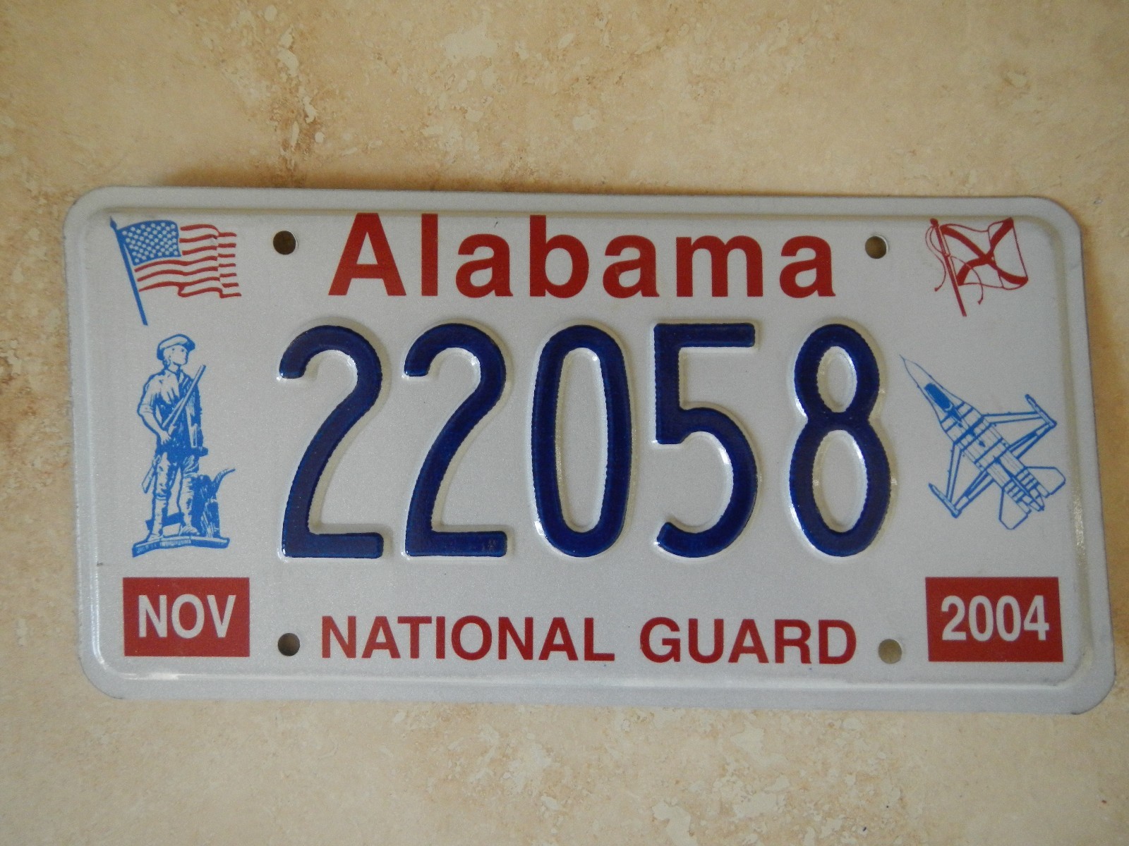 Alabama "NATIONAL GUARD" License Plate Tag 22058 Metal Embossed USA | eBay
