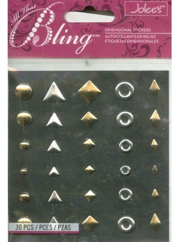 STUDS Bling Gold Silver Metallic Accents Jolee's Stickers Crafts ...