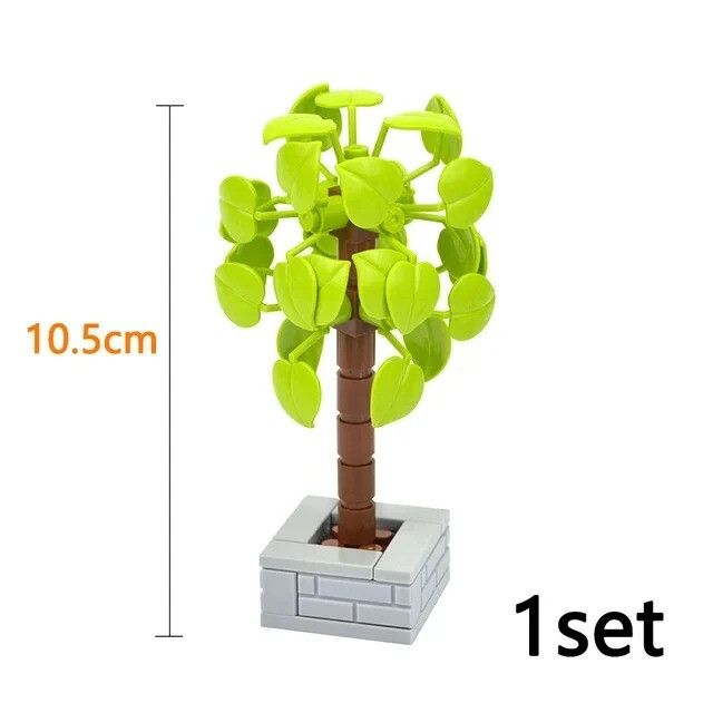 City Tree Green Bush Garden MOC Flower Grass for Lego Building Blocks ...