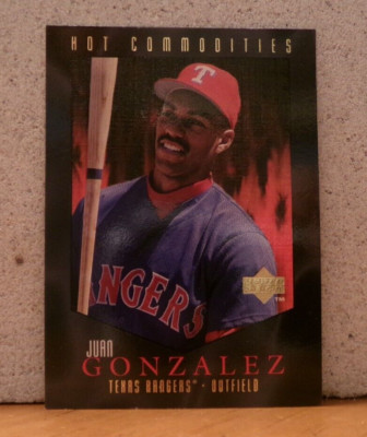 UPPER DECK 1997 BASEBALL CARD HOT COMMODITIES JUAN GONZALEZ TEXAS RANGERS | eBay