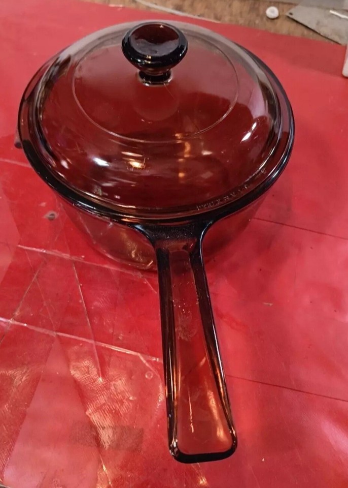 Corning Visions Cookware Amber 8 Piece Set, 2.5L, 1.5L, & 1L & .5 Pots ...