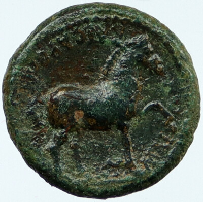 NERO 63-68AD Cyme Aeolis Original Authentic Ancient Roman Coin HORSE ...