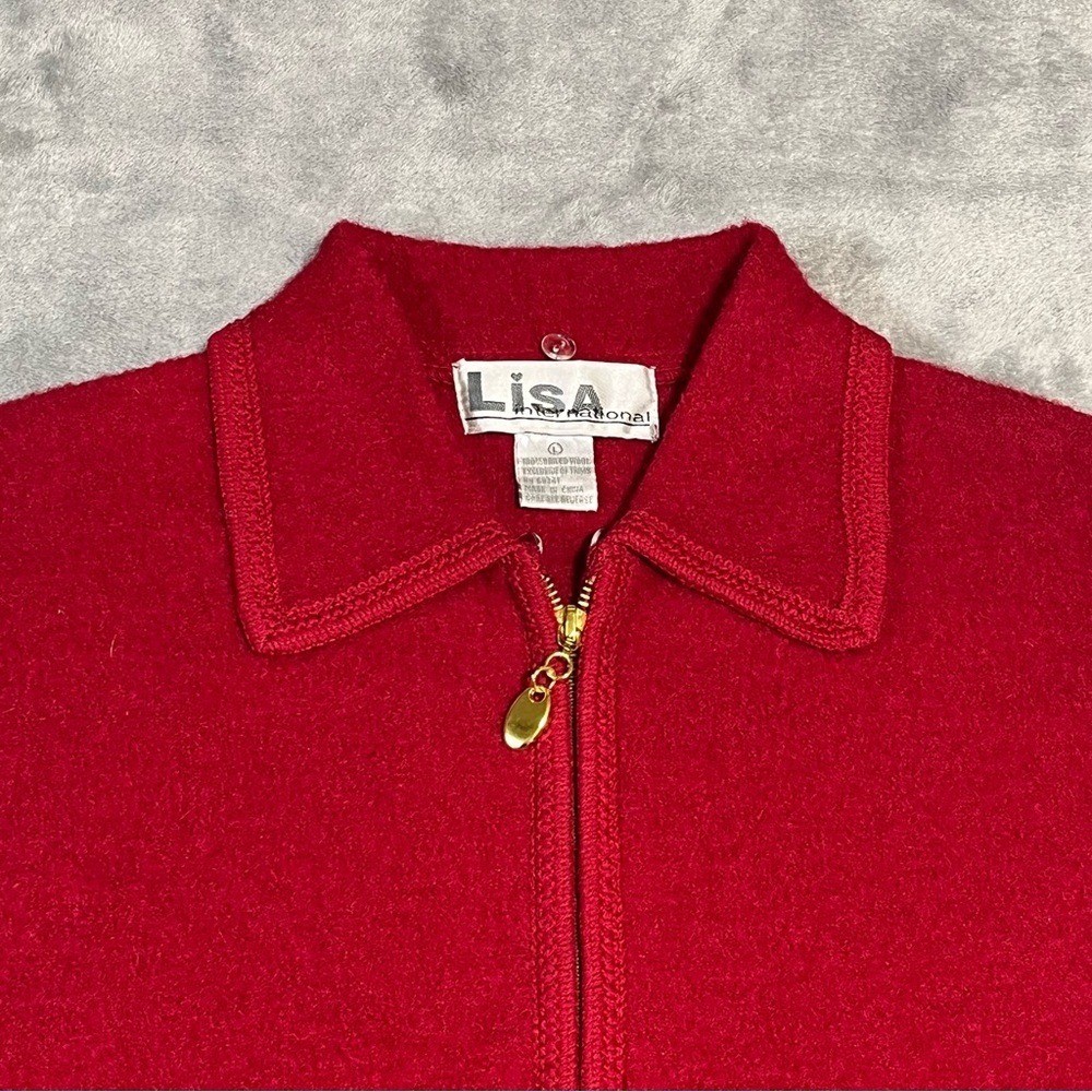 Red Vest Large Polar Bear Snowflake Boiled Wool Embel… - Gem