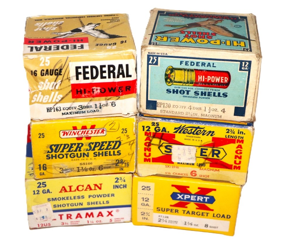 Lot of Six 12 and 16 Ga. Shotgun Shell Boxes - Empty | eBay