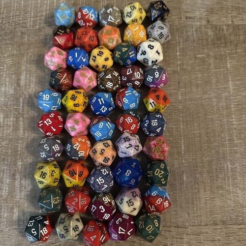 Lot Of 50 Assorted Twenty Sided Dice D20 RPG magic Dungeons And Dragons ...