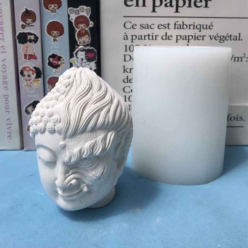 Silicone Mold Buddha Demon Statue Good Evil Zen Soap Candle Cement ...