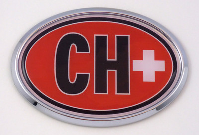 Switzerland Swiss CH Flag Car Chrome Emblem Bumper Sticker flag decal ...
